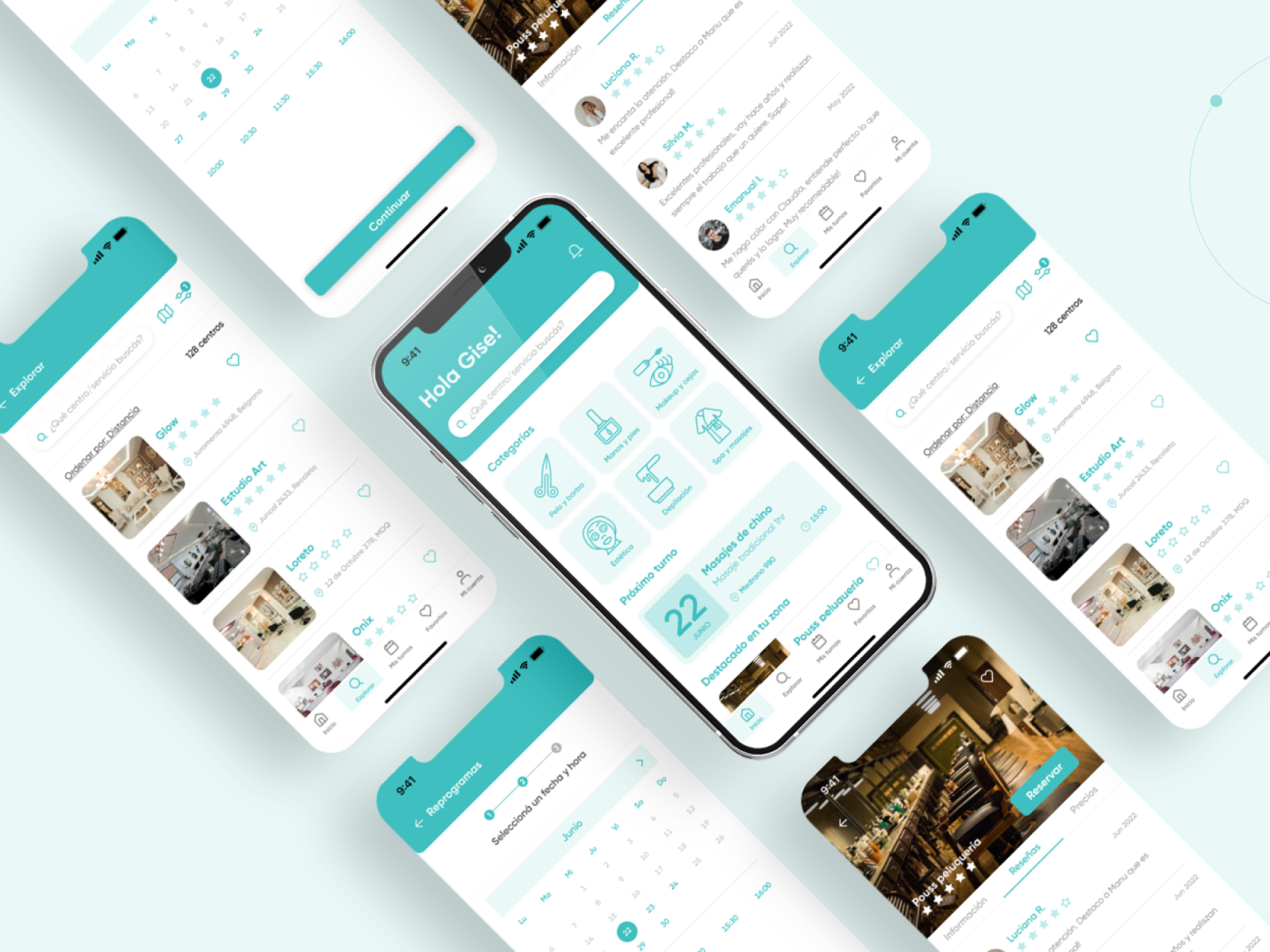 ReservaTurno. Beauty and Salon appointment app. UX/UI case study by Gisele on Dribbble