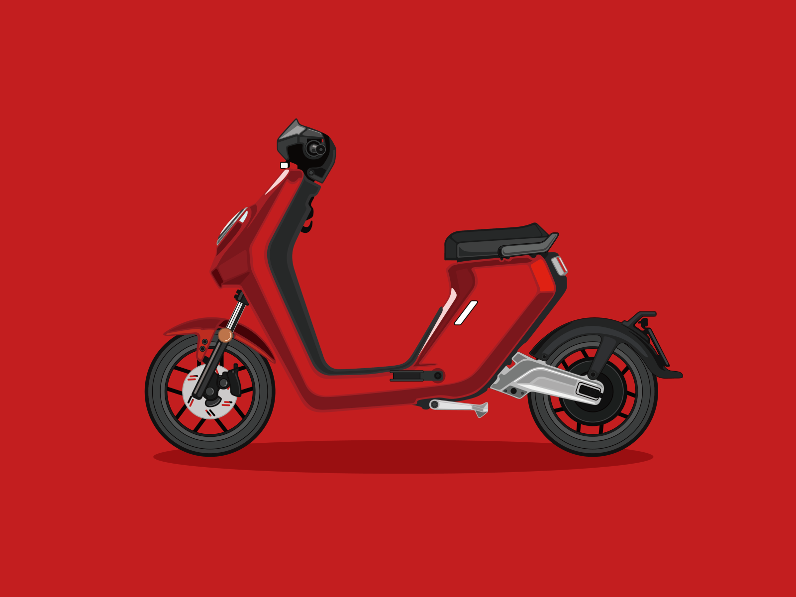 red scooter by MinZhou on Dribbble