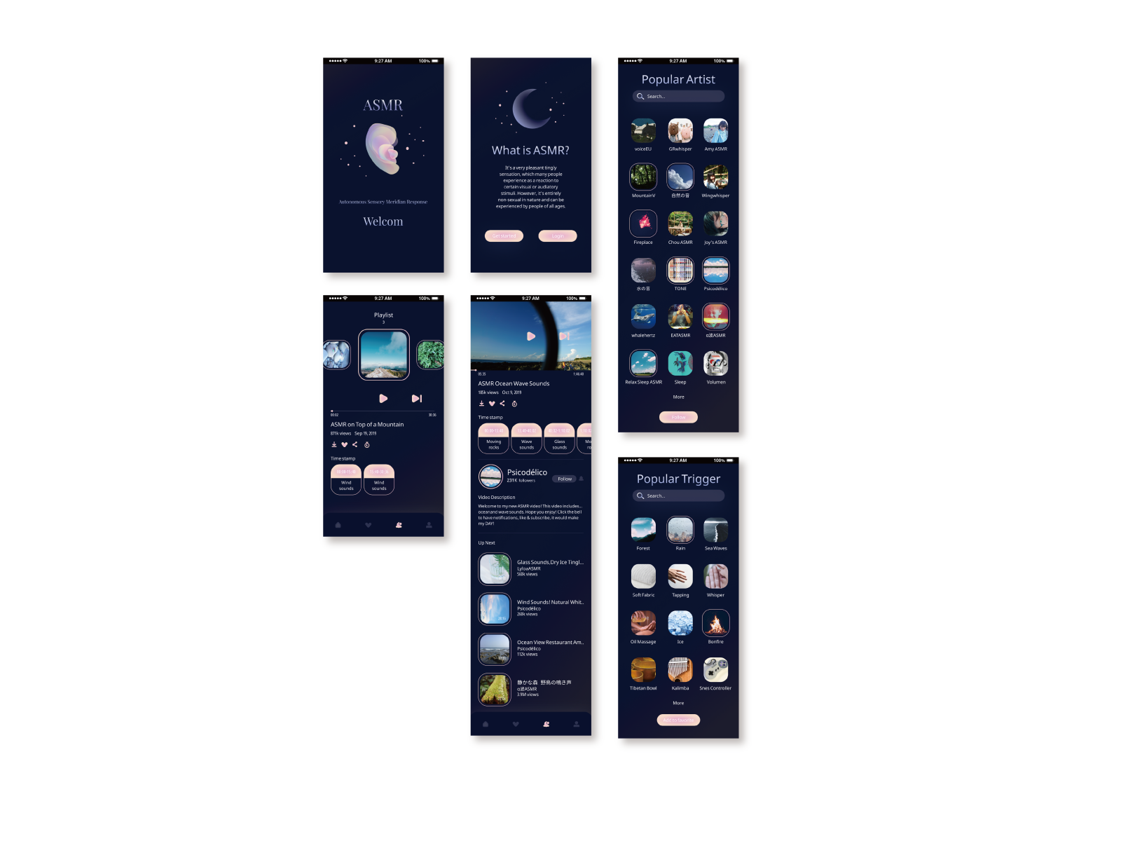 Asmr APP Design ''UI/UX Personalized APP'' by Chen Li Ru on Dribbble