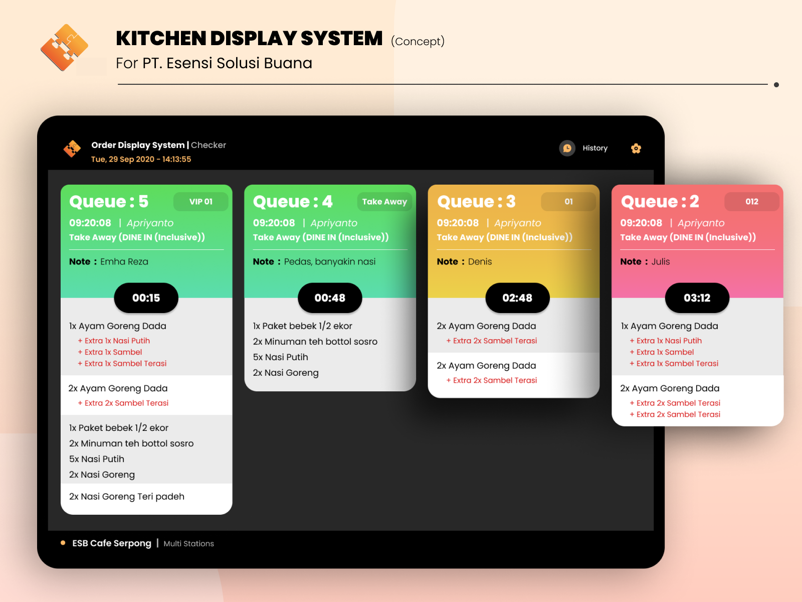 Ordering Display System | Checker by Emha Reza on Dribbble