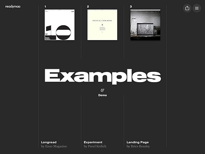 Readymag Animations by Anton Herasymenko for Readymag on Dribbble