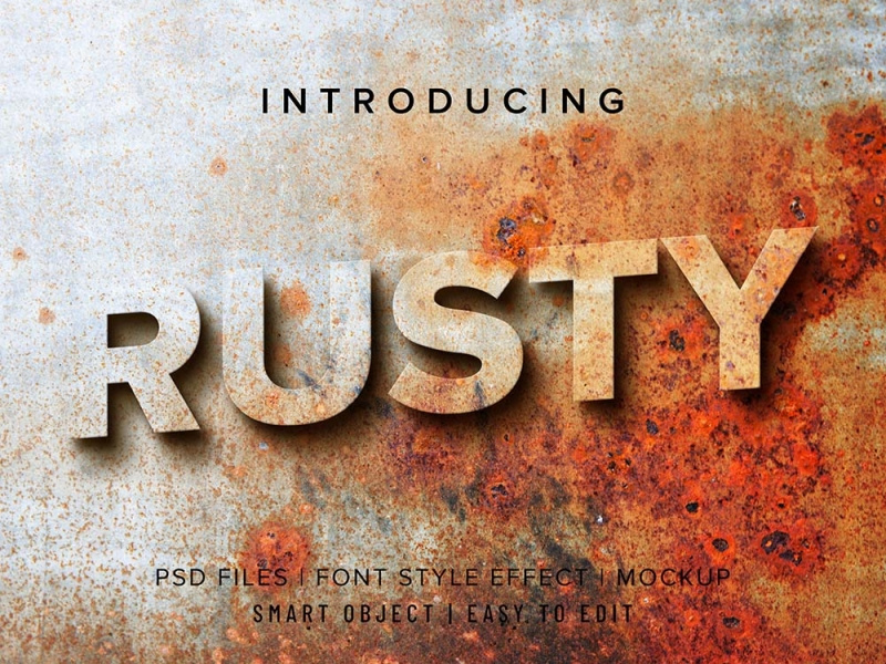 [FREEBIES] RUSTY PHOTOSHOP TEXT EFFECT by Bamas Satria Rahman on Dribbble