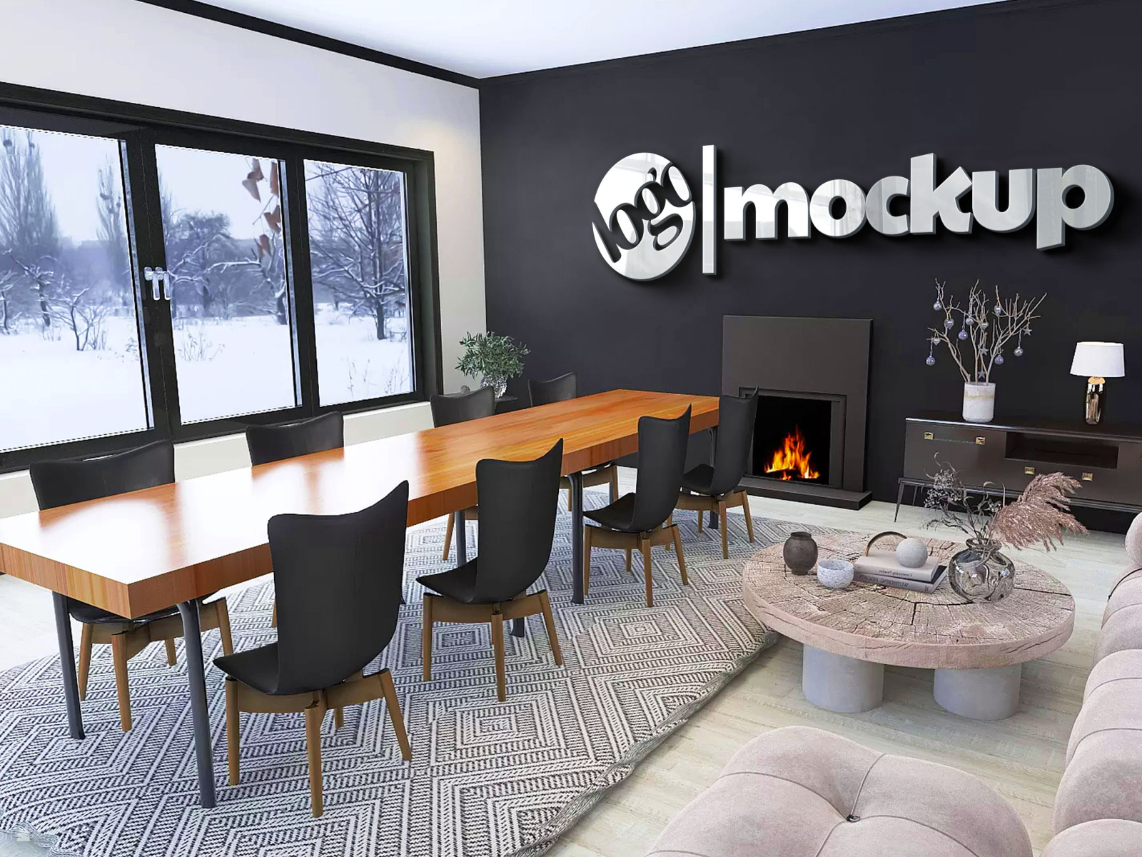 LIVING ROOM – PHOTOSHOP LOGO MOCKUP by Design4months on Dribbble