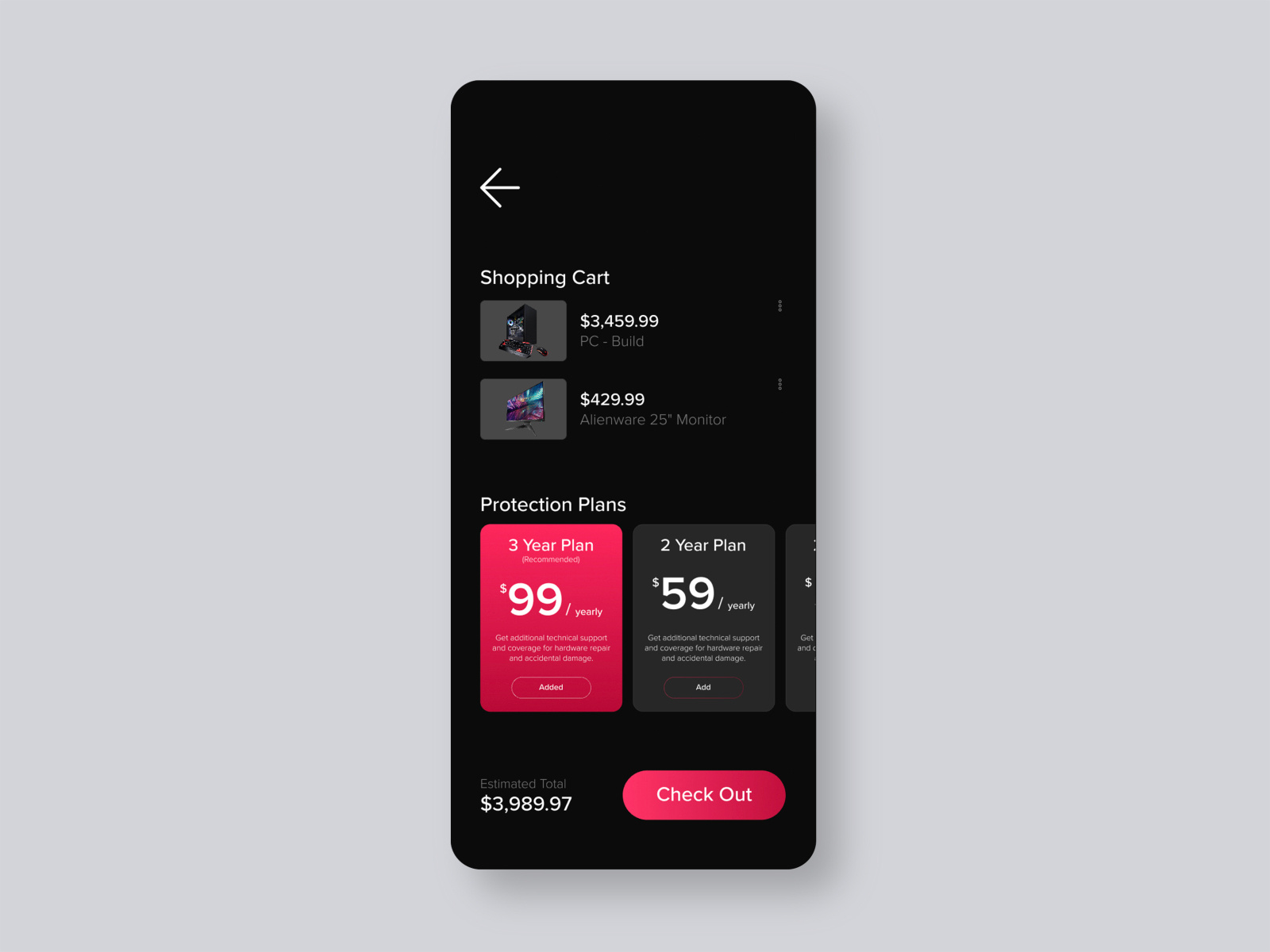 Shopping Cart Mobile App Concept - Dark Mode by Janet Machibi on Dribbble