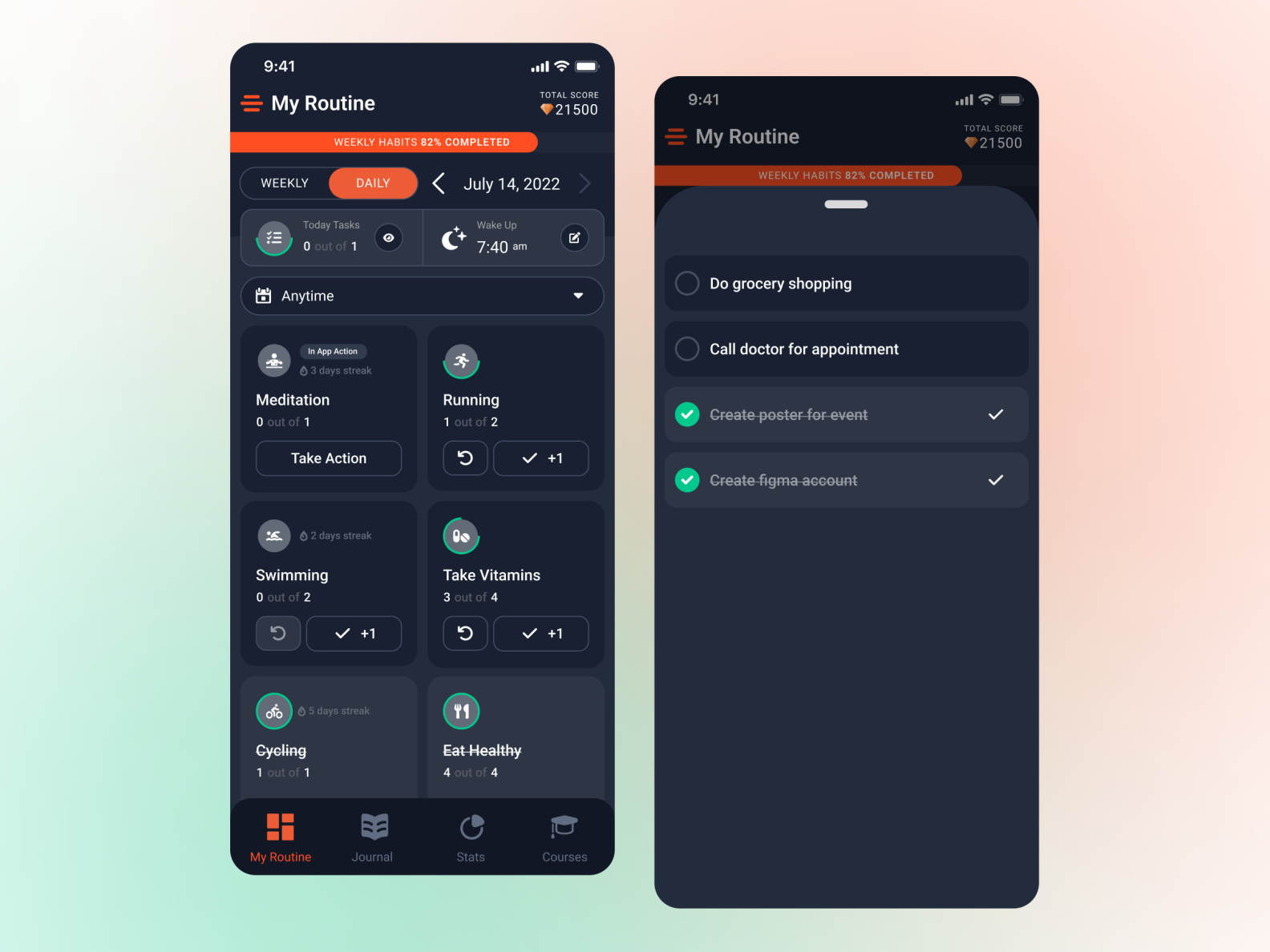 Mobile App For Self Improvement by Agung Asril on Dribbble