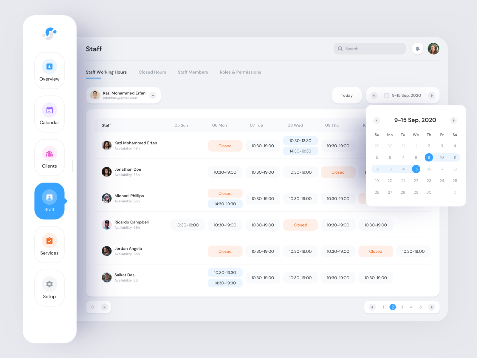 Booking Software System - Famkin by Pentaclay on Dribbble