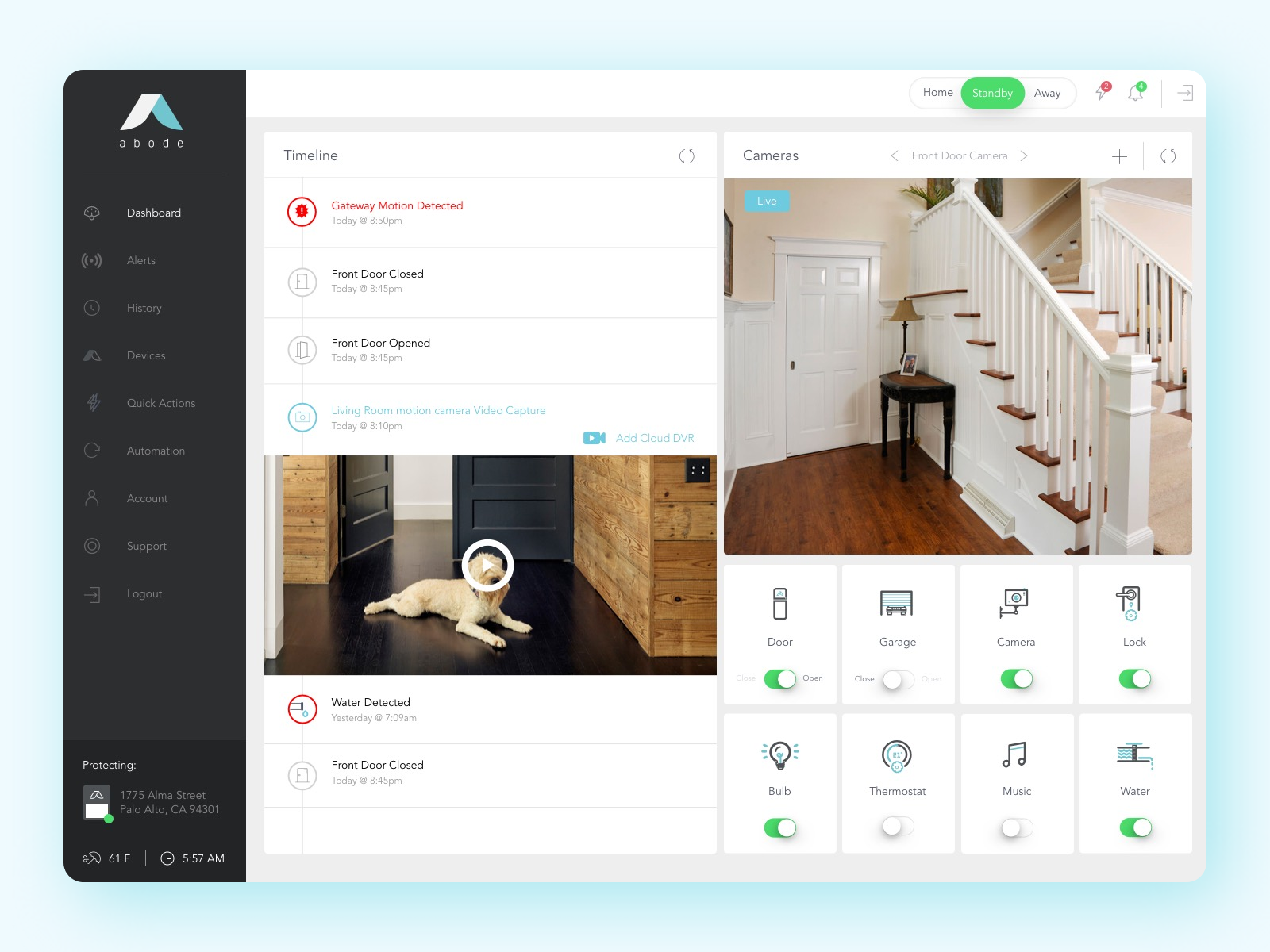 GoAbode - Smart Home System Dashboard by StudioX on Dribbble
