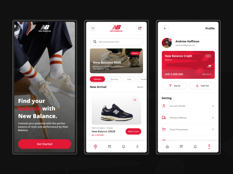 Shoes Store Mobile App - New Balance by Muhammad Rizky Aly on Dribbble