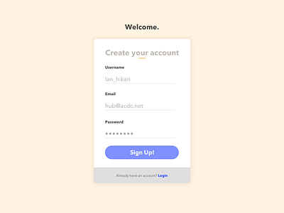 Sign Up Form by Aziz Ramos on Dribbble