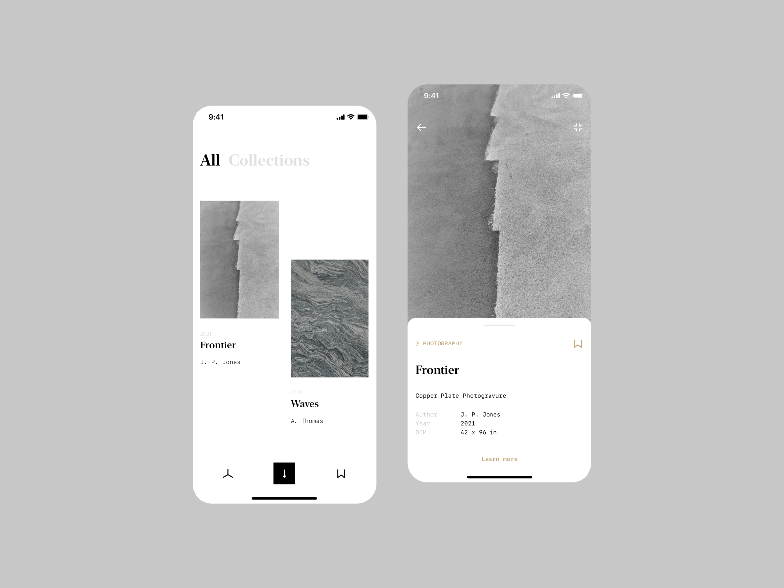 Gallery App UI: Home / Detail by Filip Lanči on Dribbble