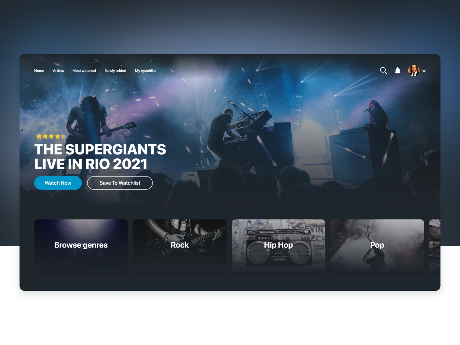 Live Show Streaming Platform - Concept UI by Thomas Viseux on Dribbble