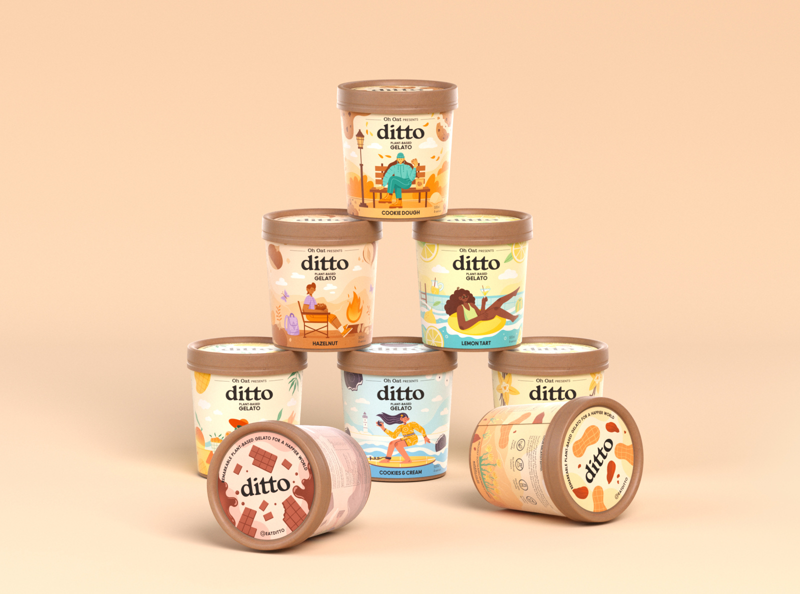 Ditto - Vegan Ice Cream Packaging Design by Sasha Lupine on Dribbble