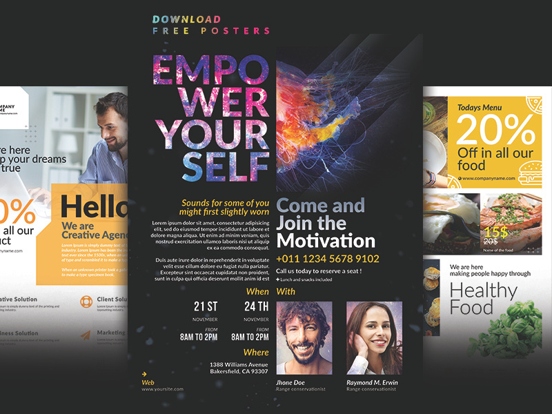 Free Posters by Afanur Rashid on Dribbble