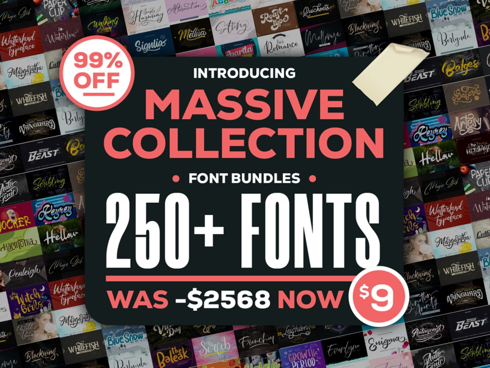 Font Massive Collection Fonts Bundle Bundles by Design Destudio on Dribbble