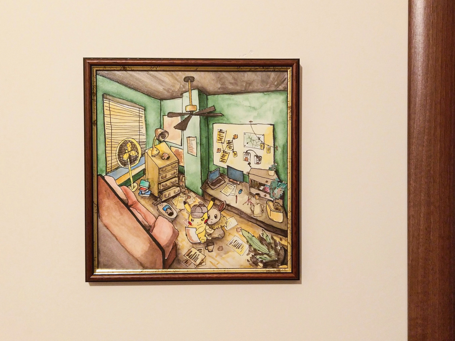 Detective Pikachu & Eevee Illustration Framed by Alex Mitov on Dribbble