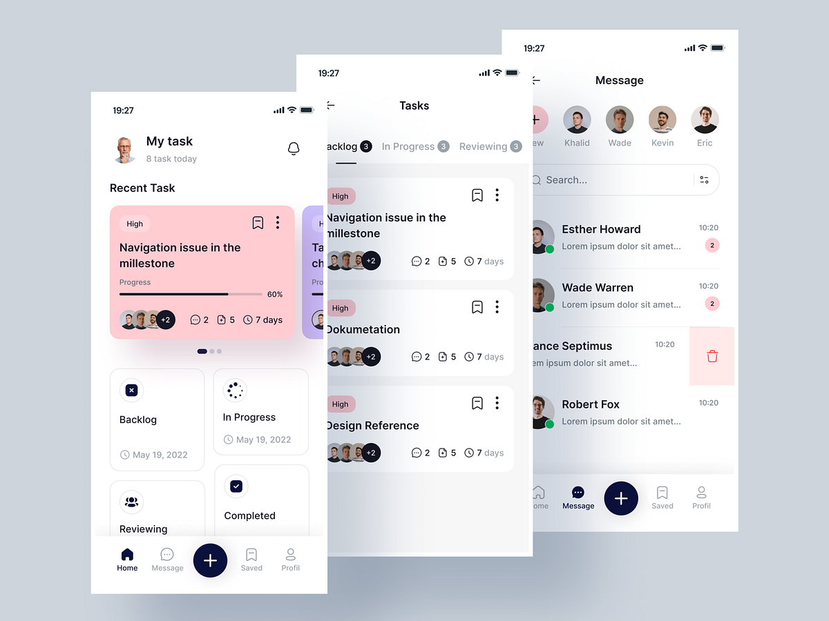 Taskow - Task Manager App UI Kit by Arip for Enver Studio on Dribbble