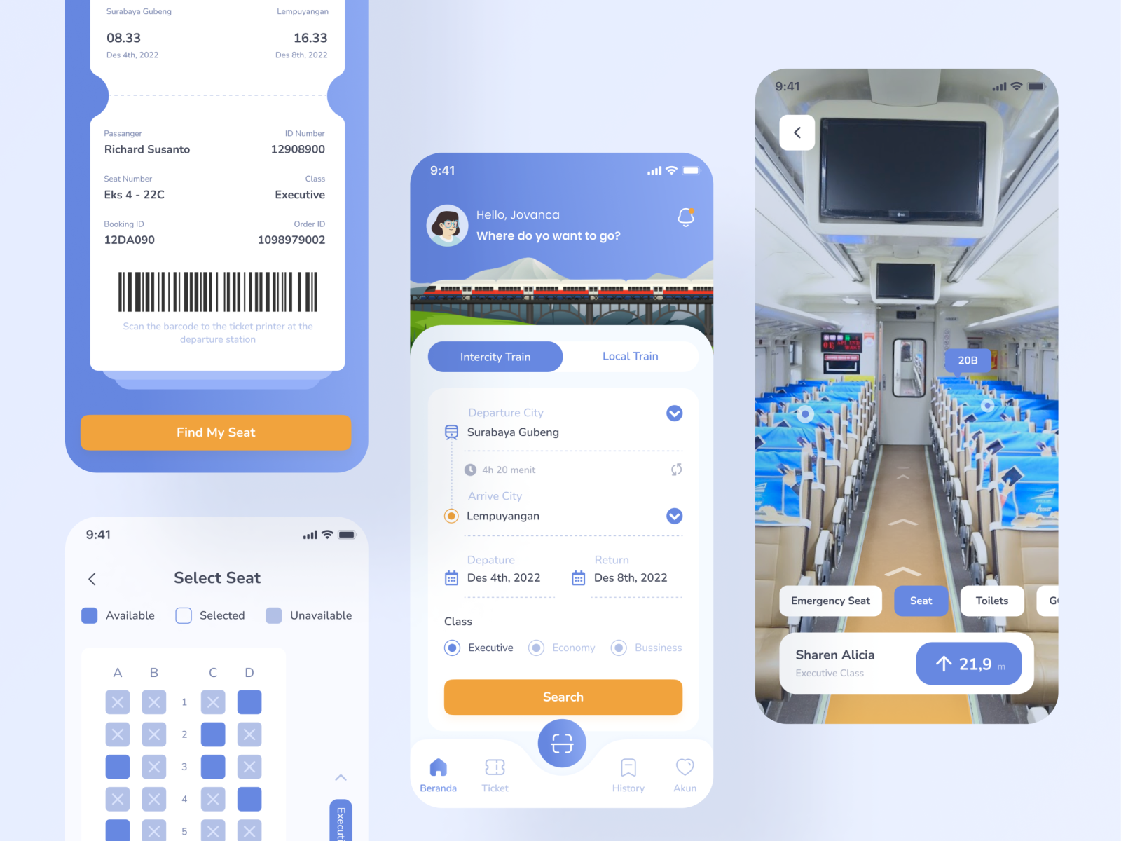 🚆Train Ticket Booking App by Sharen Alicia 🎨 on Dribbble