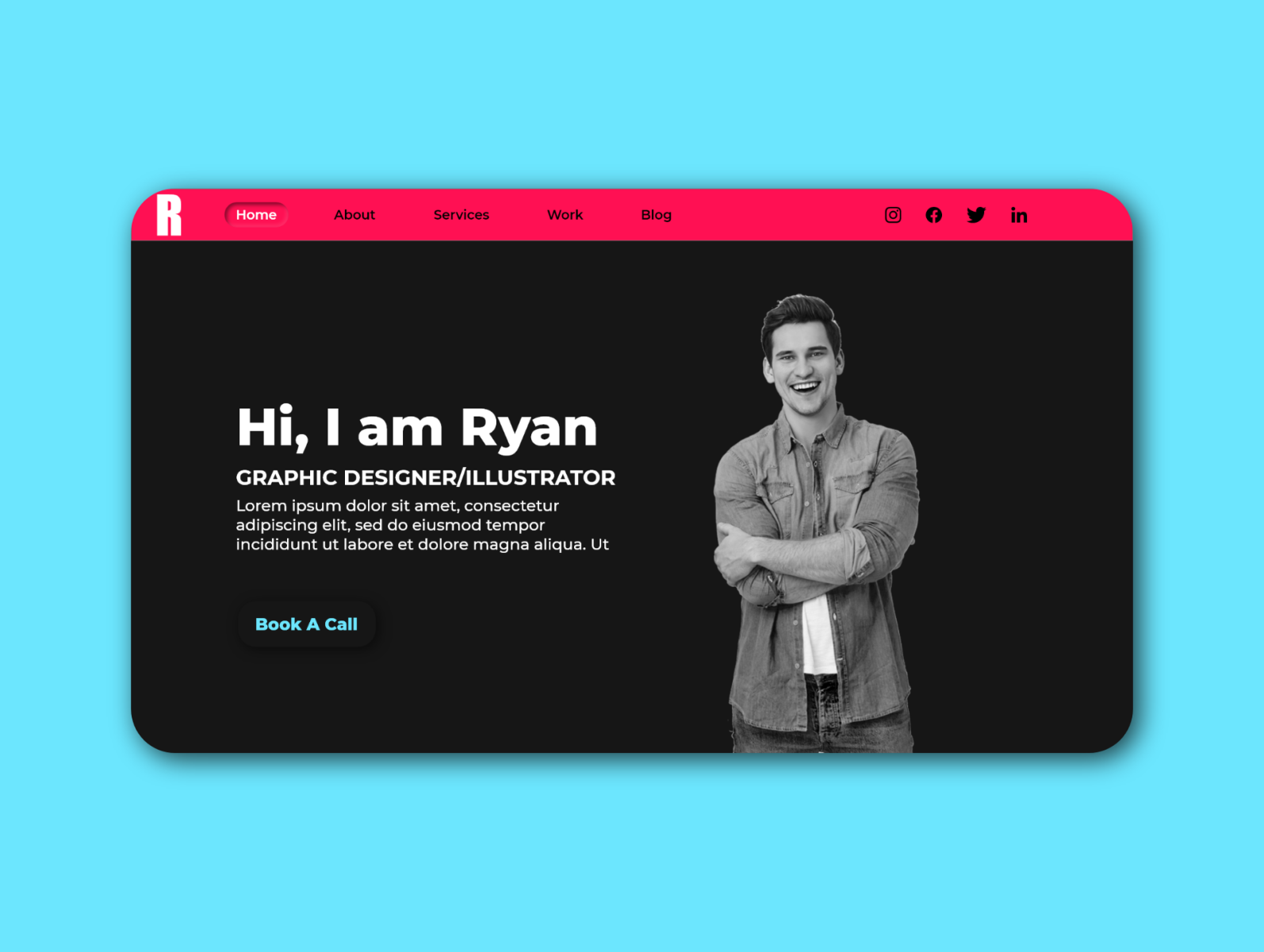 Personal Portfolio Web Design - Home Page by Anirudh Arora on Dribbble