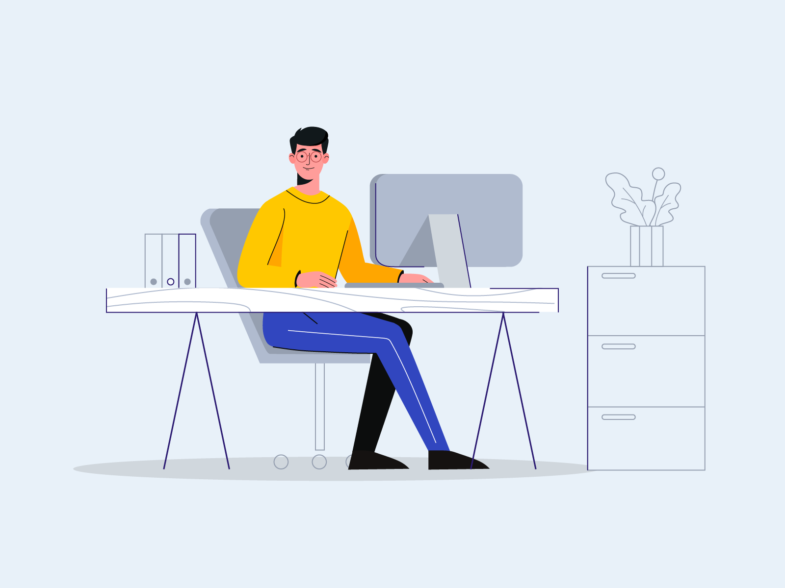 Office worker by Anna Raz on Dribbble