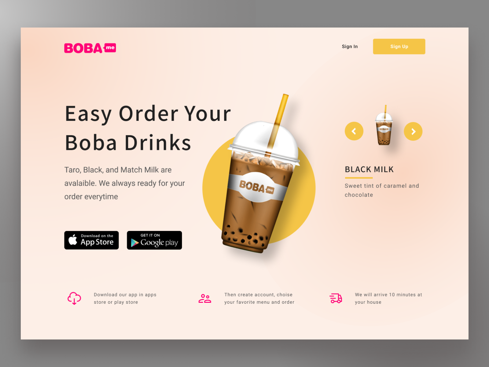 Boba Landing Page by Creativesshits on Dribbble