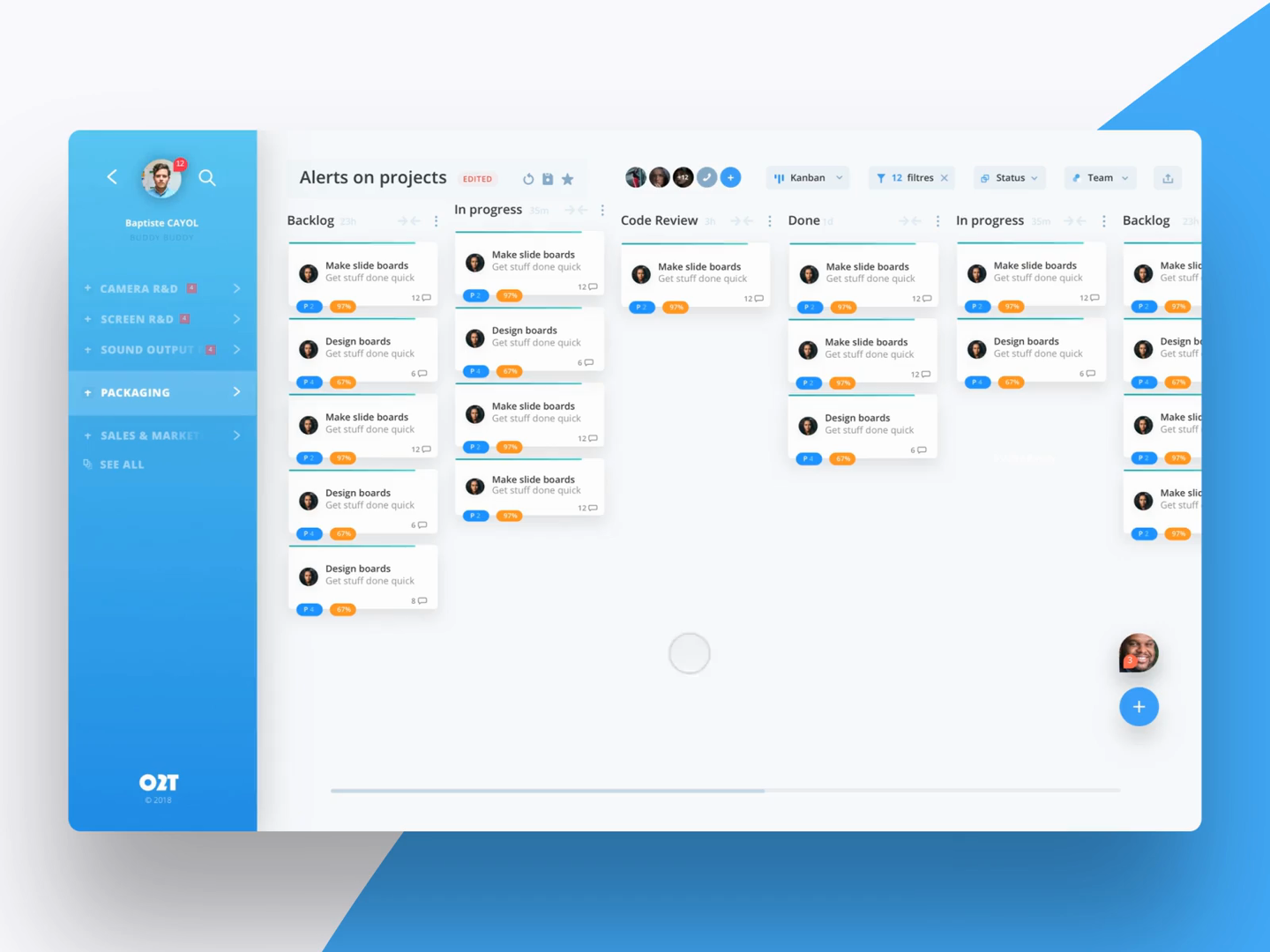 Kanban Dashboard by Baptiste CAYOL for Buddy Buddy on Dribbble