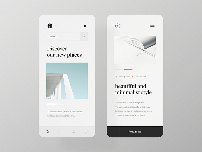 Minimalist Architecture - app by Tomasz Mazurczak on Dribbble