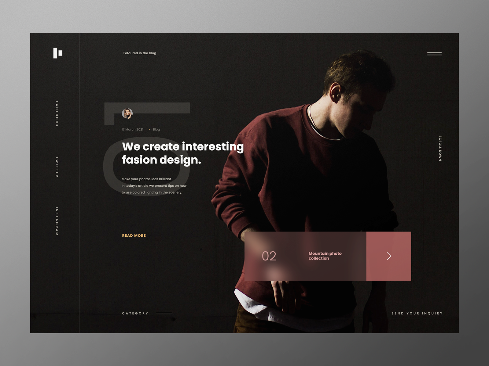 Fashion Blog - Website Landing Page by Tomasz Mazurczak on Dribbble