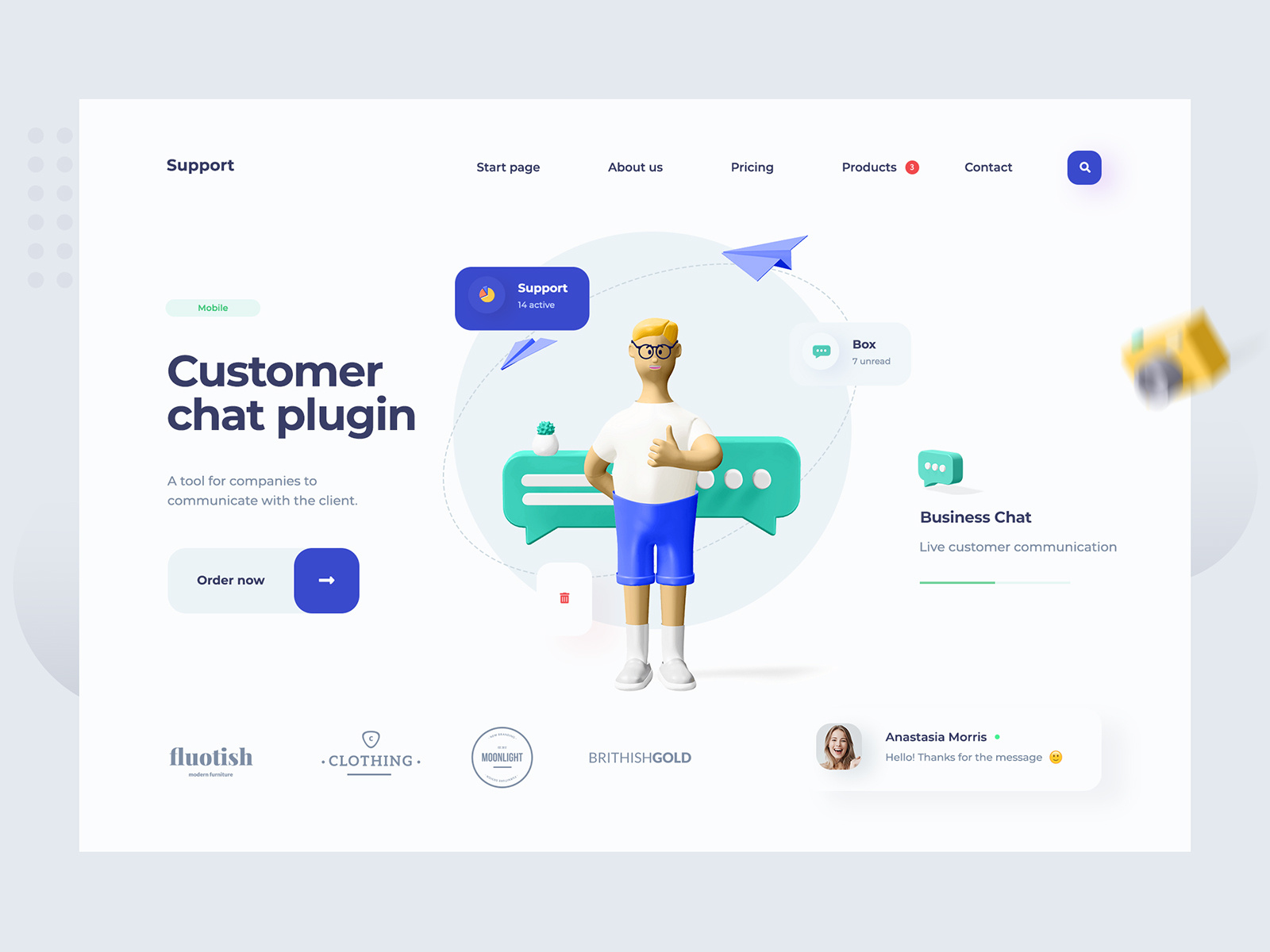 Customer Chat Plugin - Landing Page by Tomasz Mazurczak on Dribbble