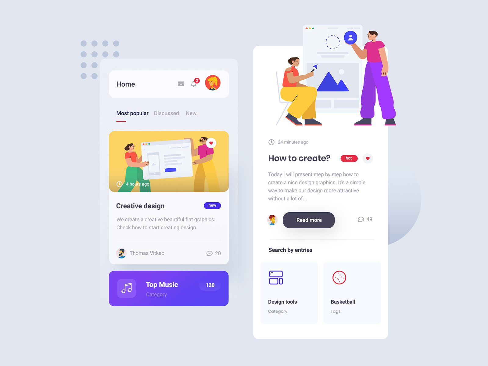 Blog Mobile Concept by Tomasz Mazurczak on Dribbble