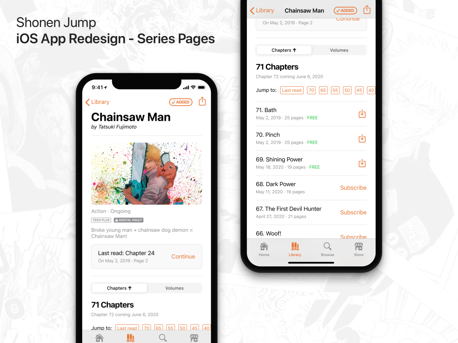 Shonen Jump App - Series Screen (Chapters) Concept by Tyler Anderson on ...