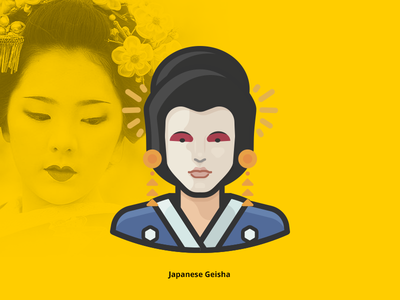 Japanese Geisha Avatar Icon by Ramy Wafaa on Dribbble