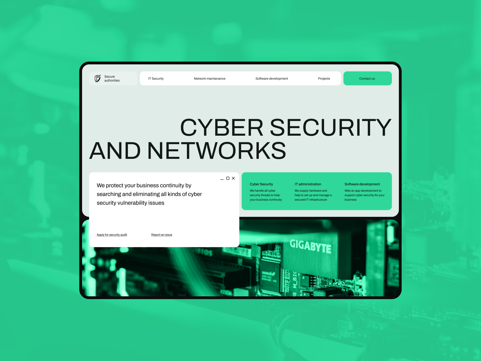 Cyber Security website: Key visual #2 by Dmitry Chernov on Dribbble