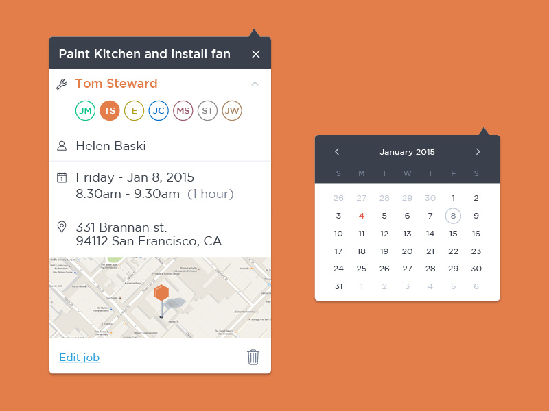 Schedule UI details by Eva Blanes on Dribbble