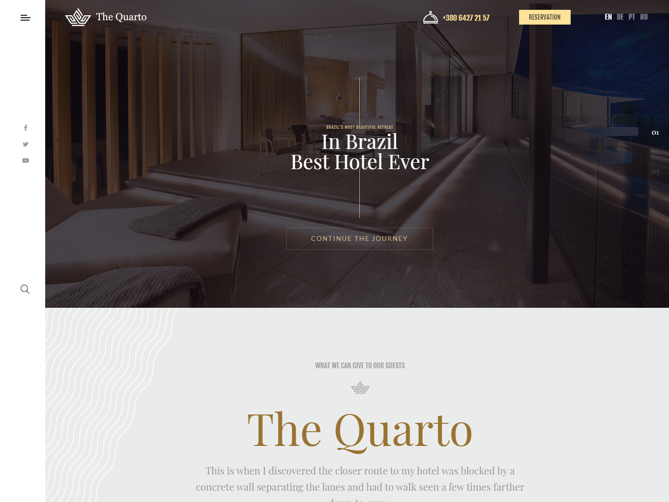 The Quarto - Responsive Modern WordPress Hotel Theme by Ninetheme on ...