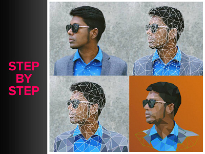 Step by step - Polygon artwork by Rames Harikrishnasamy on Dribbble