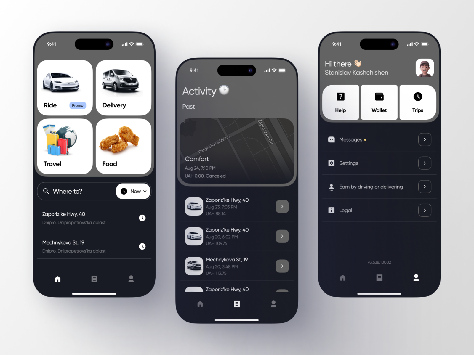 Mobile App: Uber Redesign/Concept 2 by Kashchishen Stanislav on Dribbble