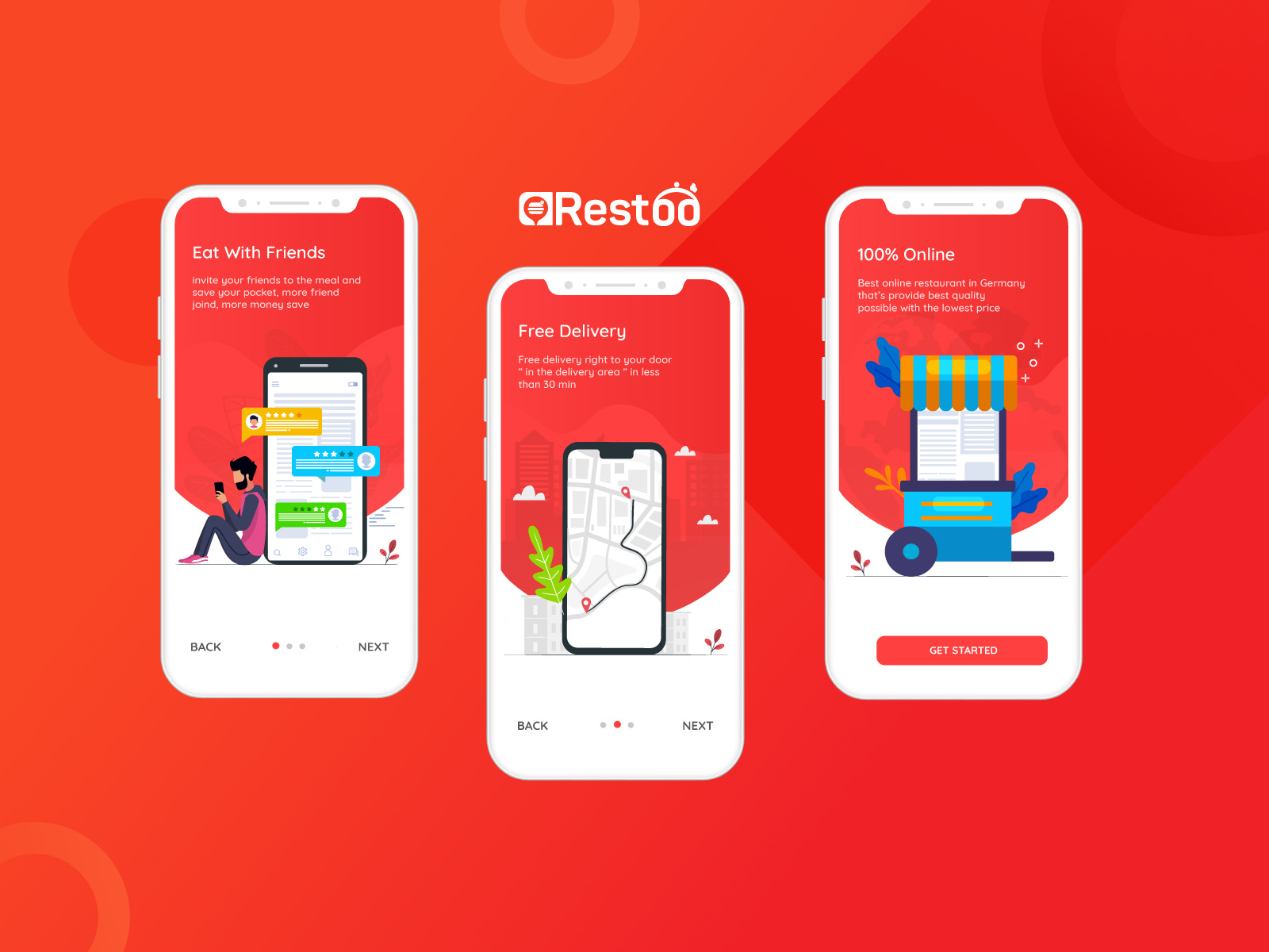 Splash Screen Restoo Restaurant Food Delivery App By Bluehub On 
