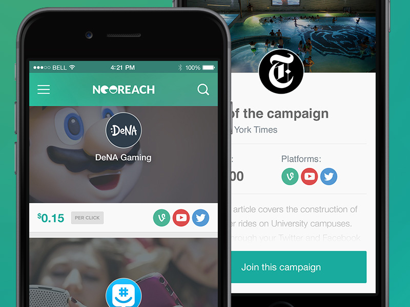 NeoReach iOS Mobile App by Andres Aranguibel on Dribbble