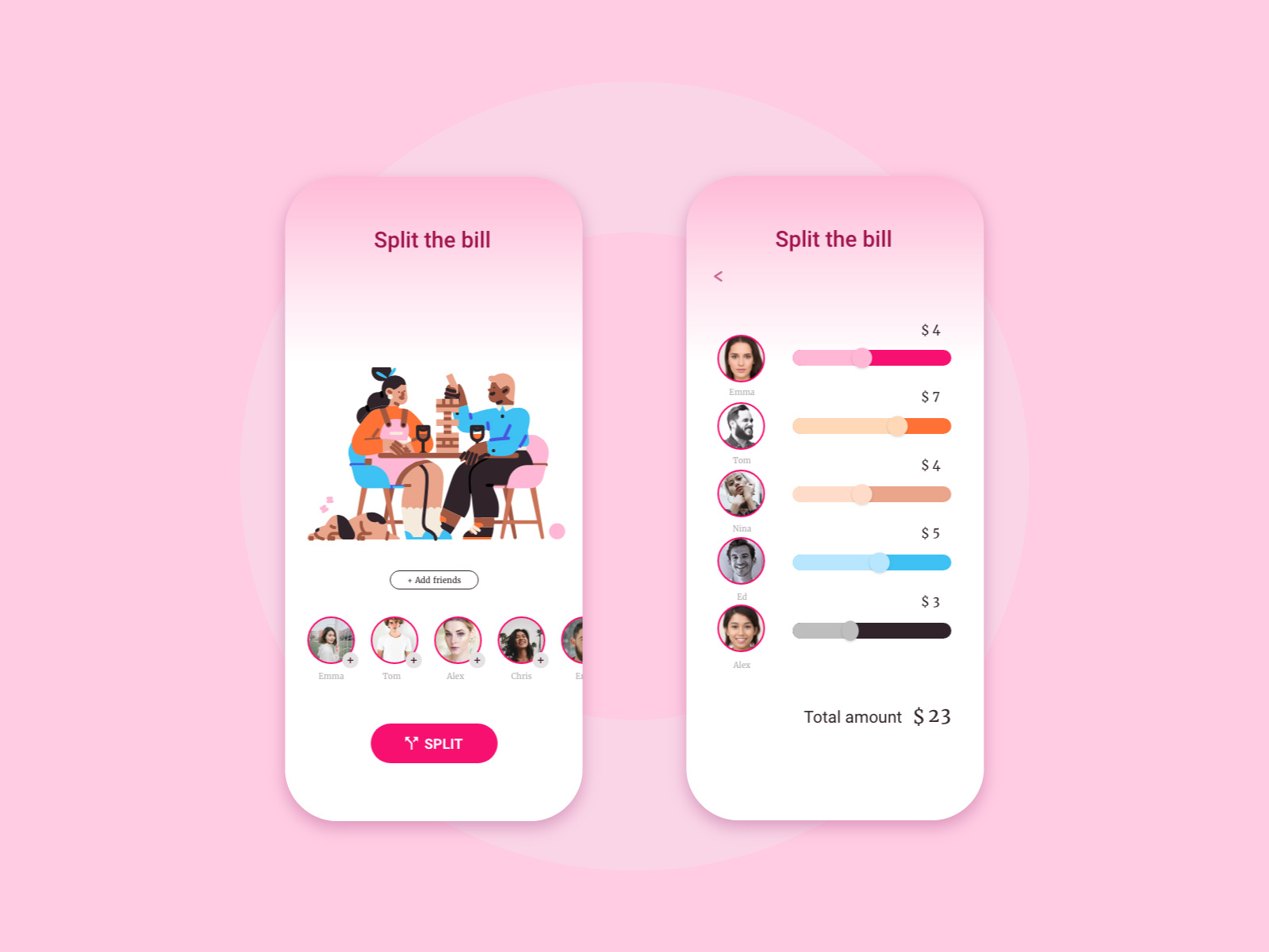 SPLIT THE BILL APP by Agnieszka Korczynska on Dribbble
