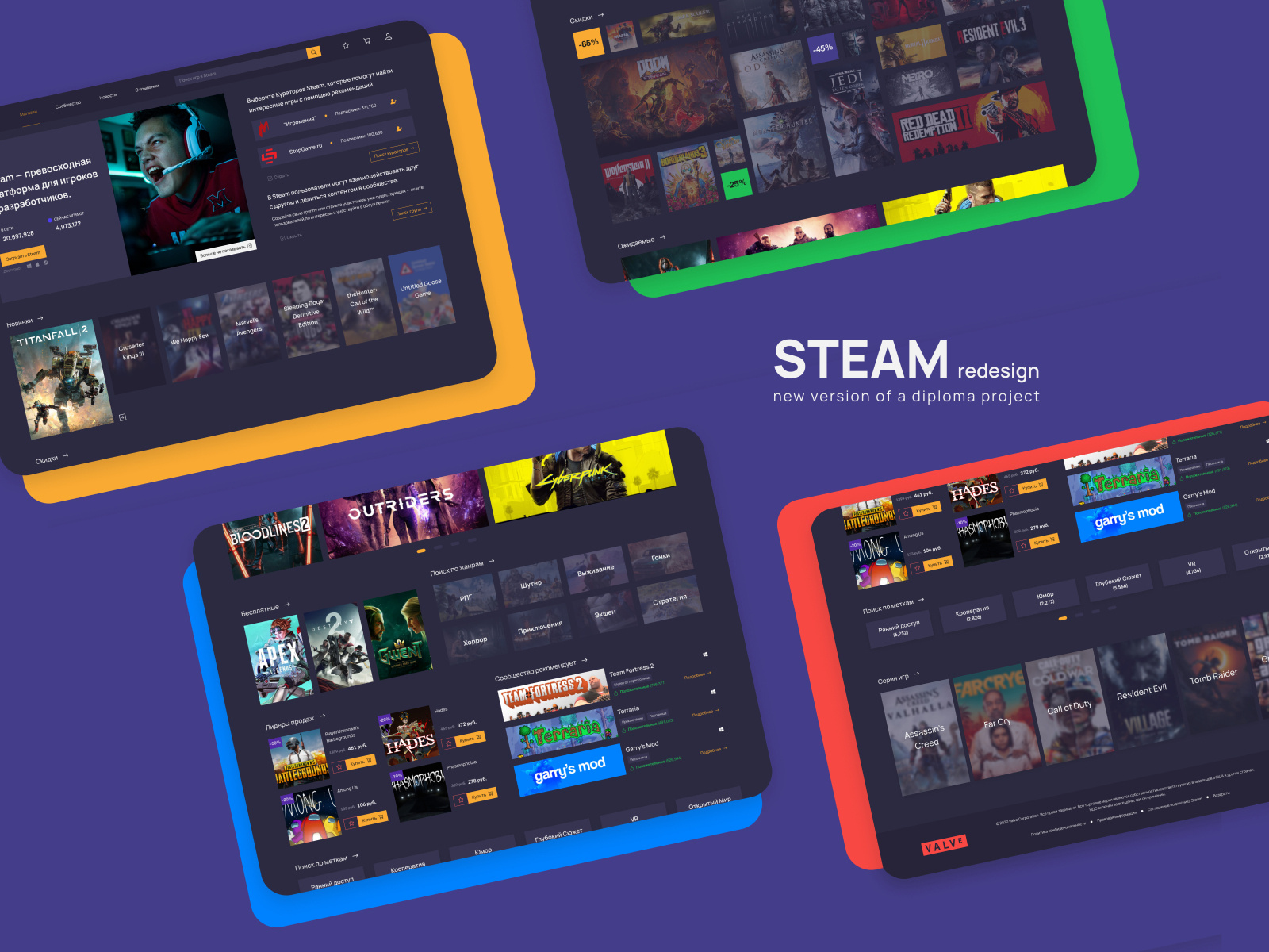 Steam Redesign Concept (rus) by Elena Rudneva on Dribbble