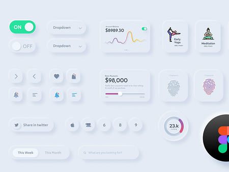 Skeuomorphism UI by Brandi on Dribbble