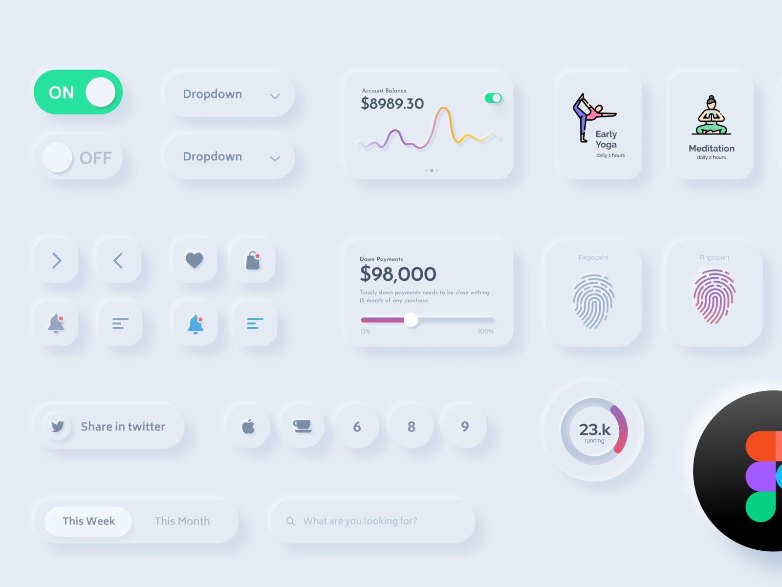 Skeuomorphism UI by Brandi on Dribbble