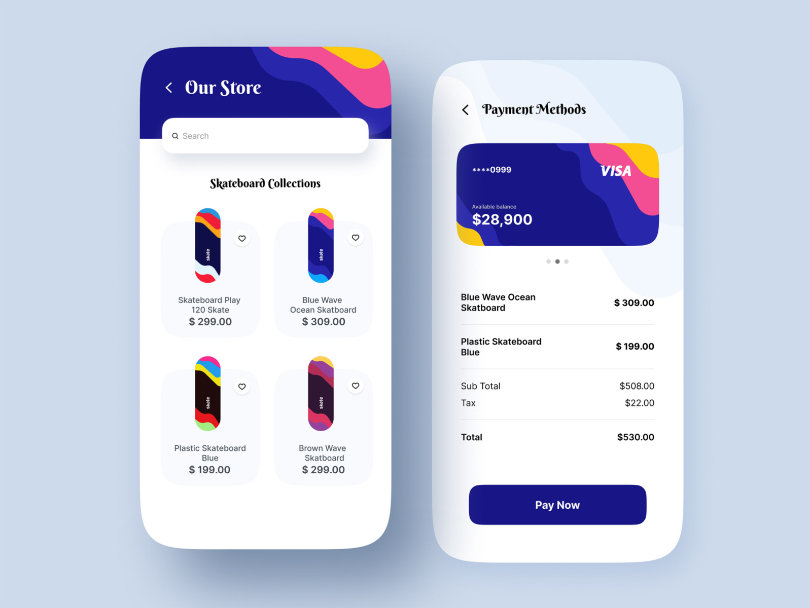 Mobile Ux Design Listview Gridview And Gradient Gambaran