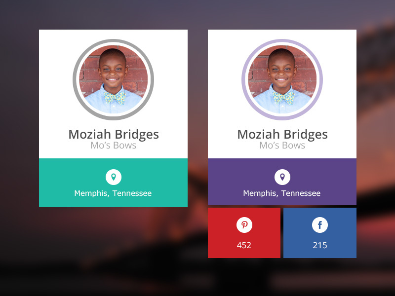 Profile Card by Dustin Williams on Dribbble