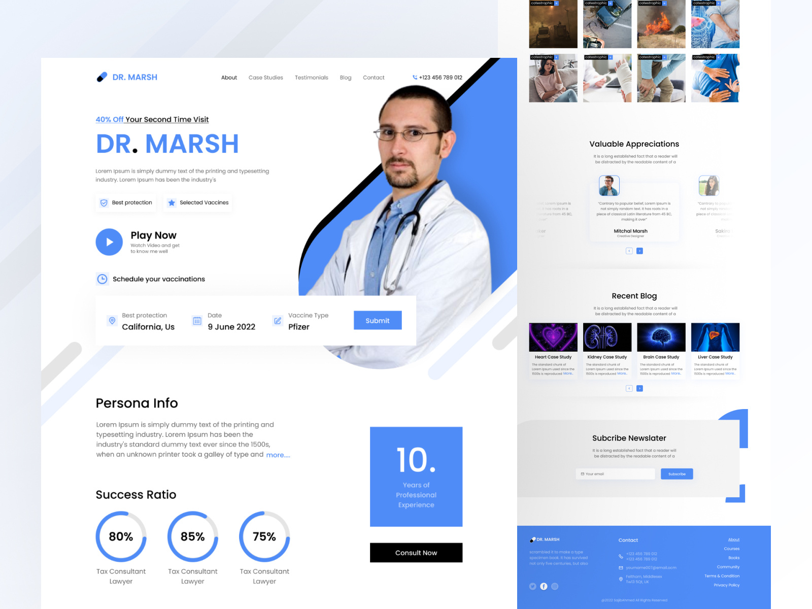 Doctor's website - landing by Sajib Ahmed on Dribbble