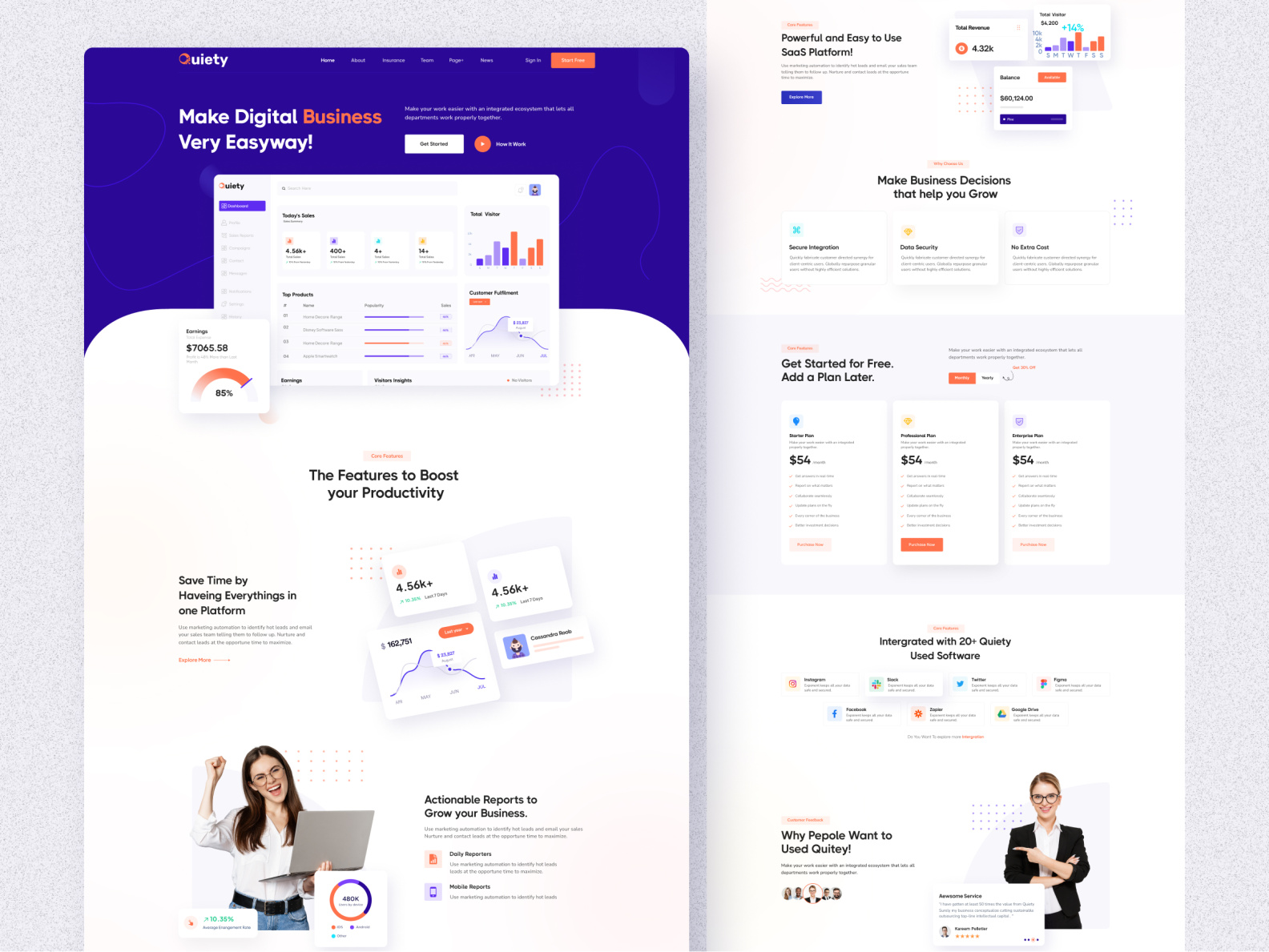 SaaS Landing Page by Saiful Talukdar on Dribbble