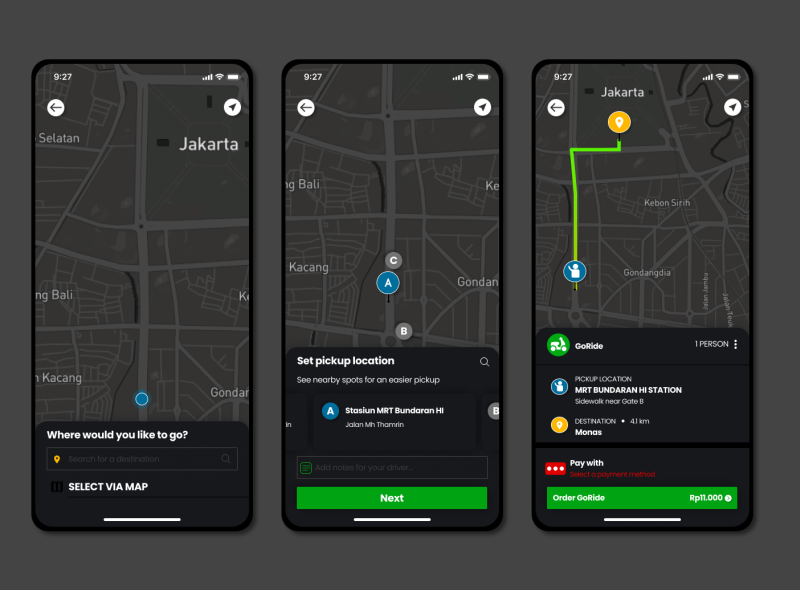 Gojek Dark Mode by Muhammad Nurkhalis on Dribbble