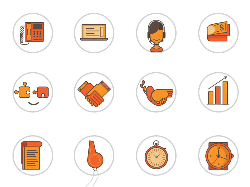 Orange sweet Icons by Natali Volosetska on Dribbble