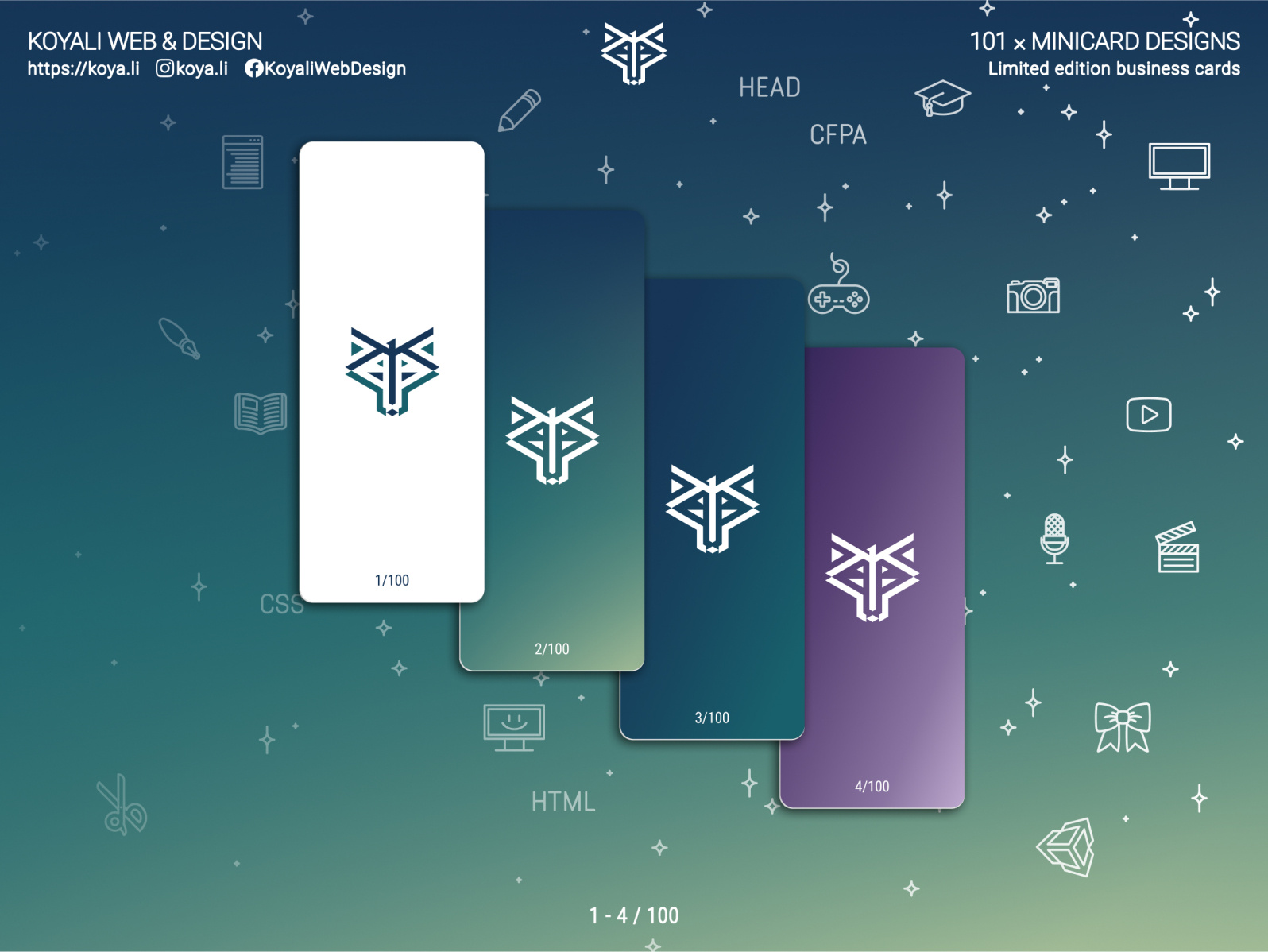 Koyali Web and Design: 101 business cards, 1 - 4 by Camille Rattoni on ...