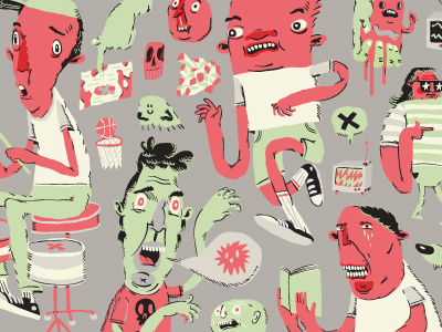 character pattern by Greg Kletsel on Dribbble